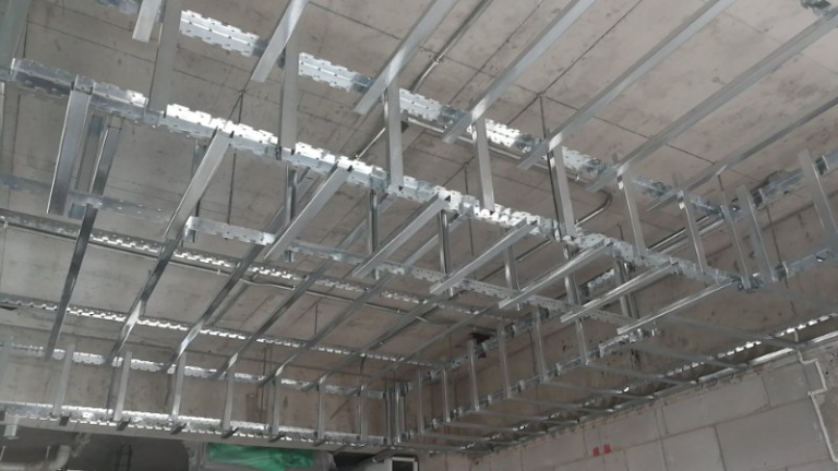 All-light steel keel structure ceiling stacking molding process node ...