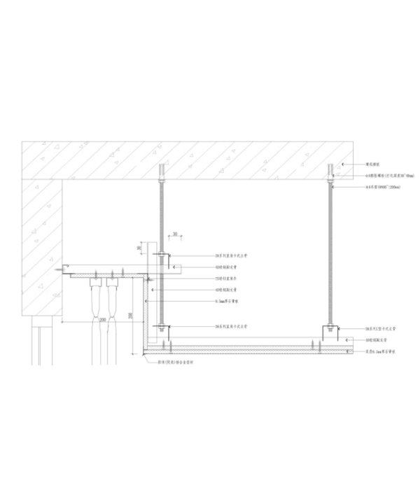 All-light steel keel structure ceiling stacking molding process node ...